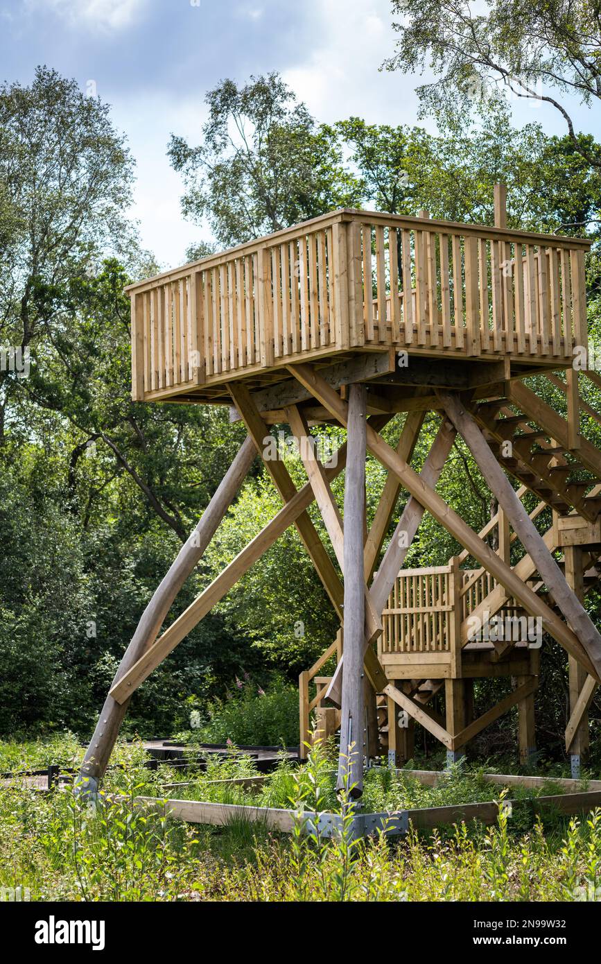 WHIXALL, SHROPSHIRE, UK - JULY 10 : Viewing platform at Fenn's, Whixall ...