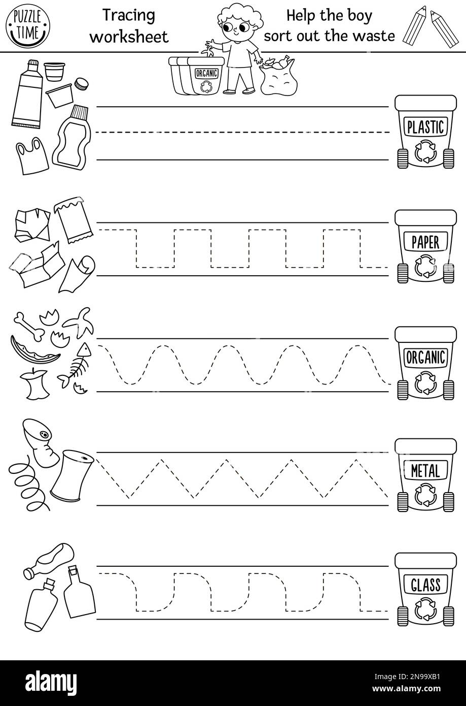 Vector ecological handwriting practice worksheet. Eco awareness ...