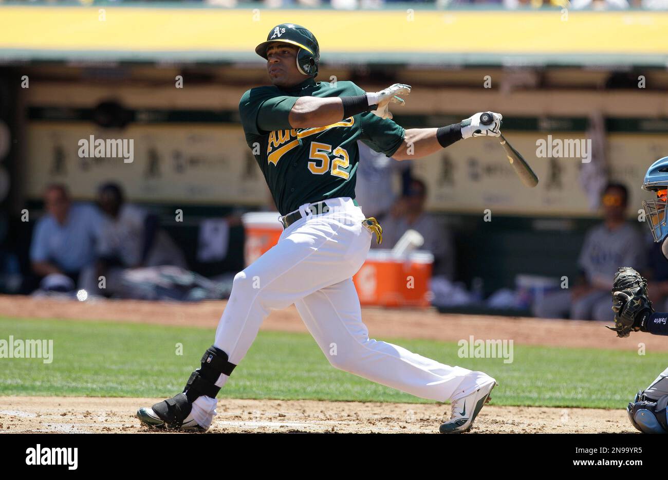 Oakland Athletics' Yoenis Cespedes (52) against the Tampa Bay Rays in a ...