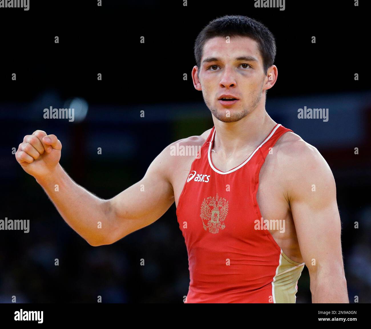 Zaur Kuramagomedov of Russia reacts after beating Hasan Aliyev of ...