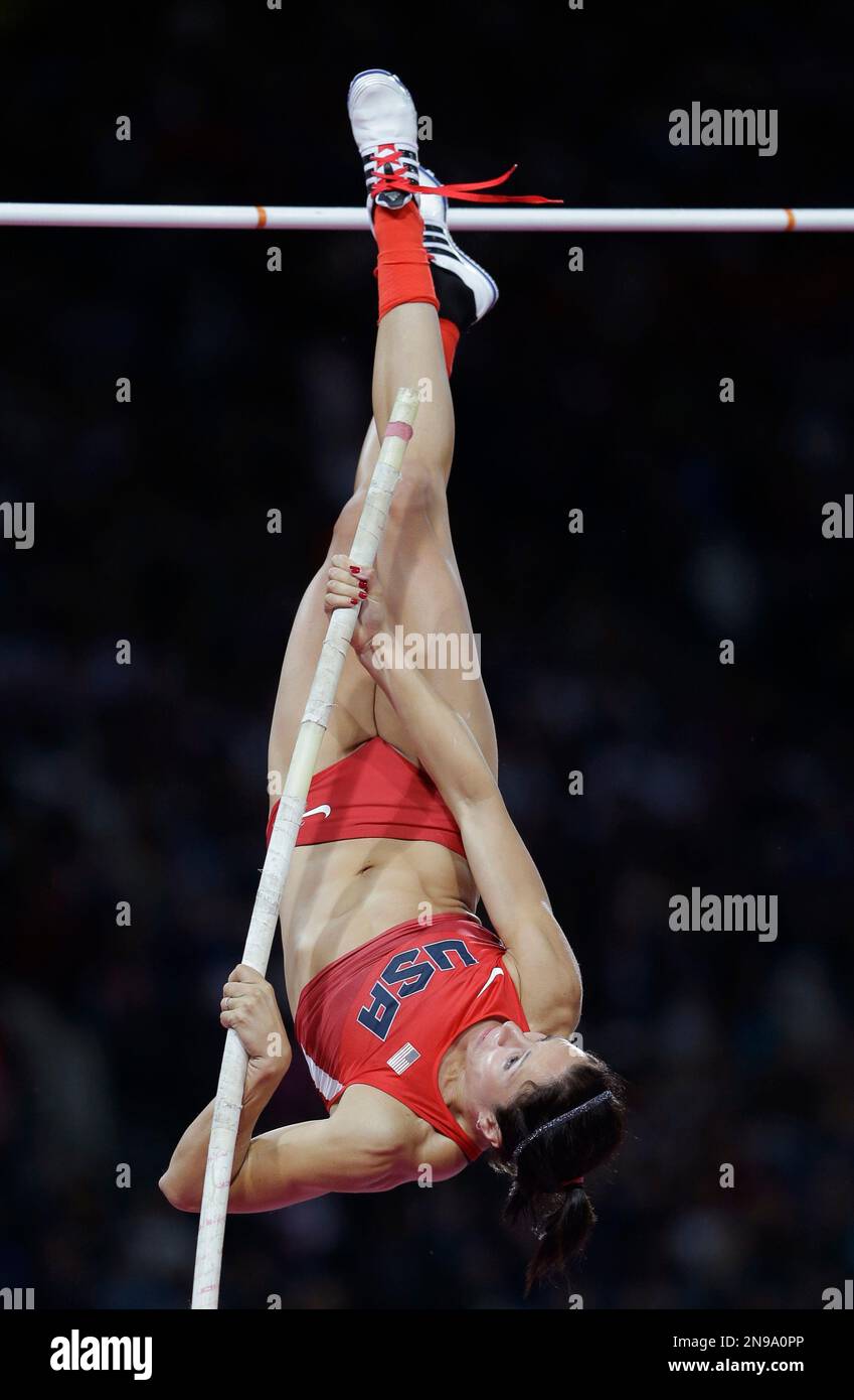 United States' Jennifer Suhr competes in the women's pole vault final ...