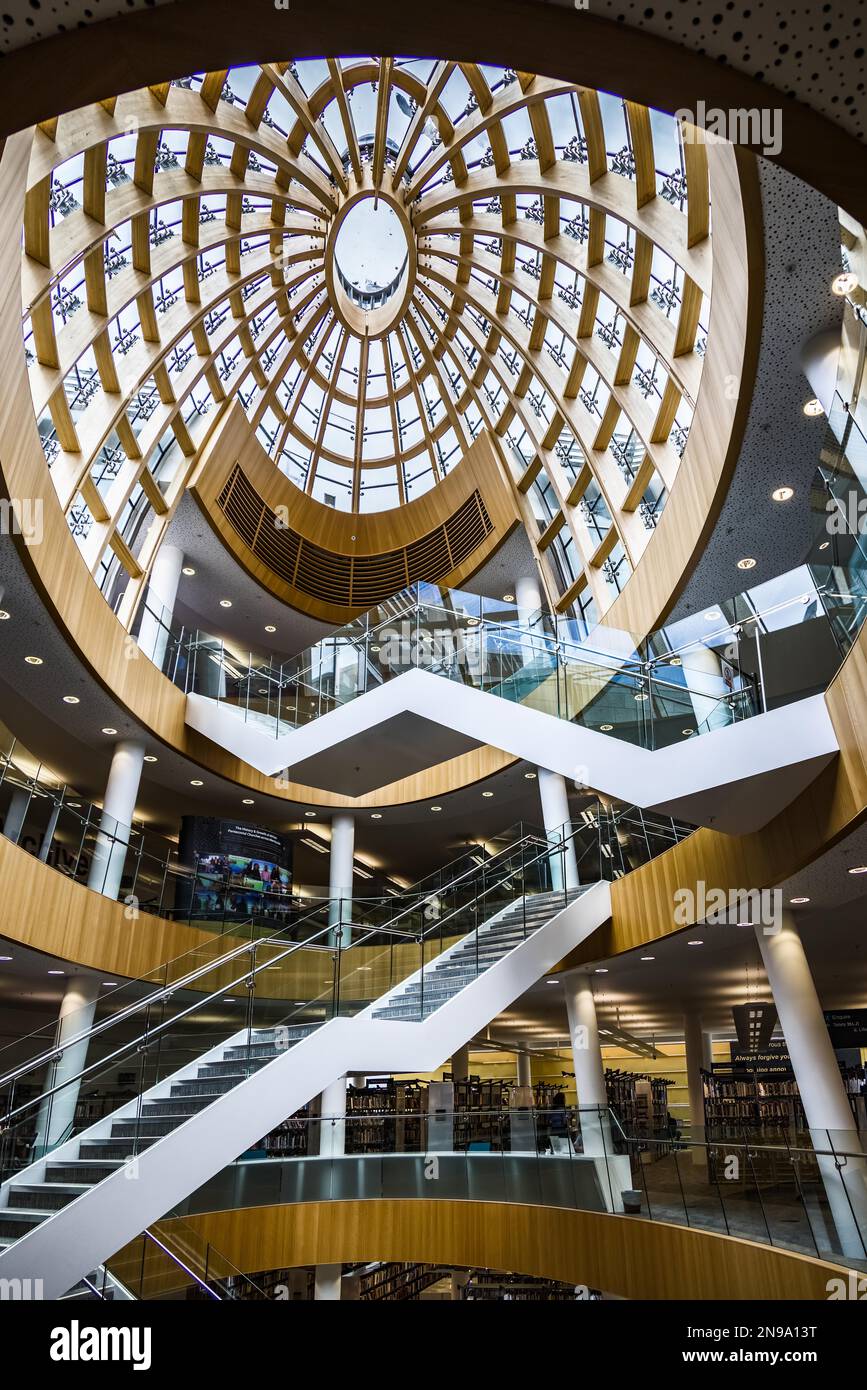 LIVERPOOL, UK - JULY 14 : Interior view of the Central Library in ...