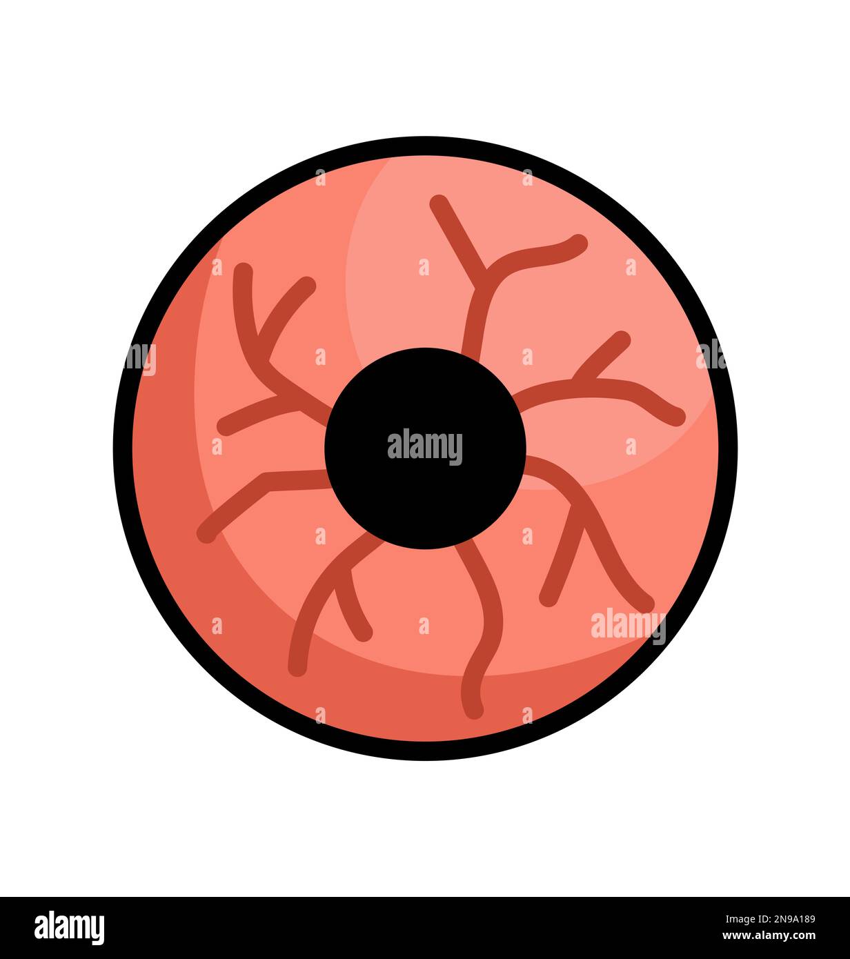 Vector cartoon eye. Red bloody Halloween eyeball. Funny autumn all ...