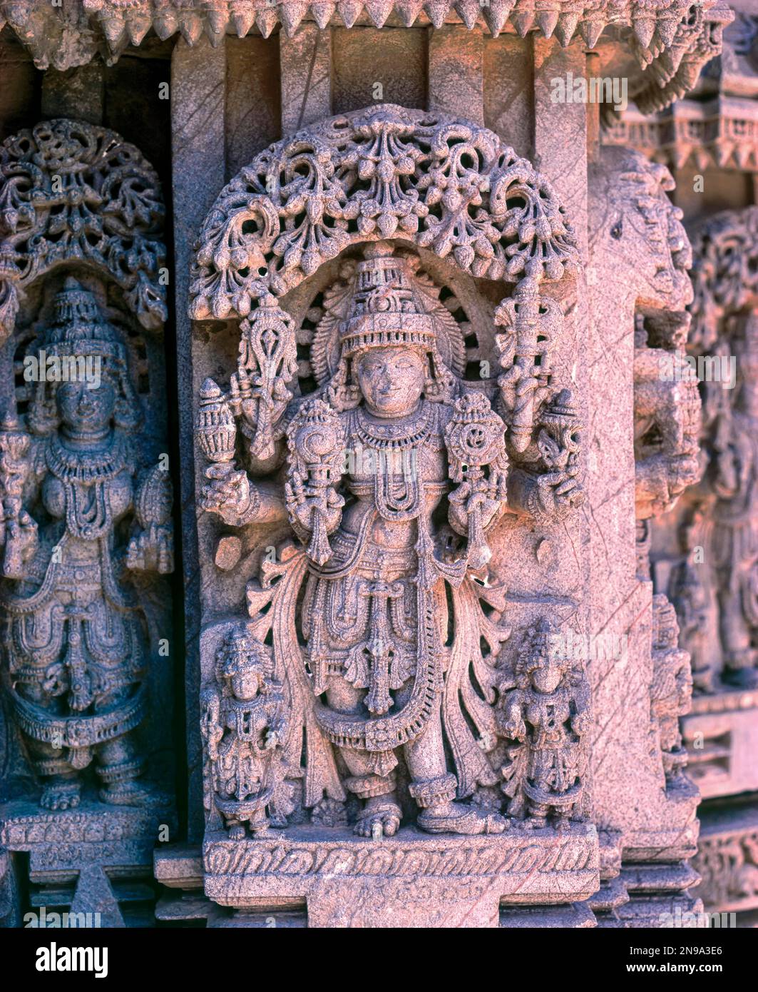 A skilfully carved image of vishnu in Prasanna Chennakeshava Temple ...
