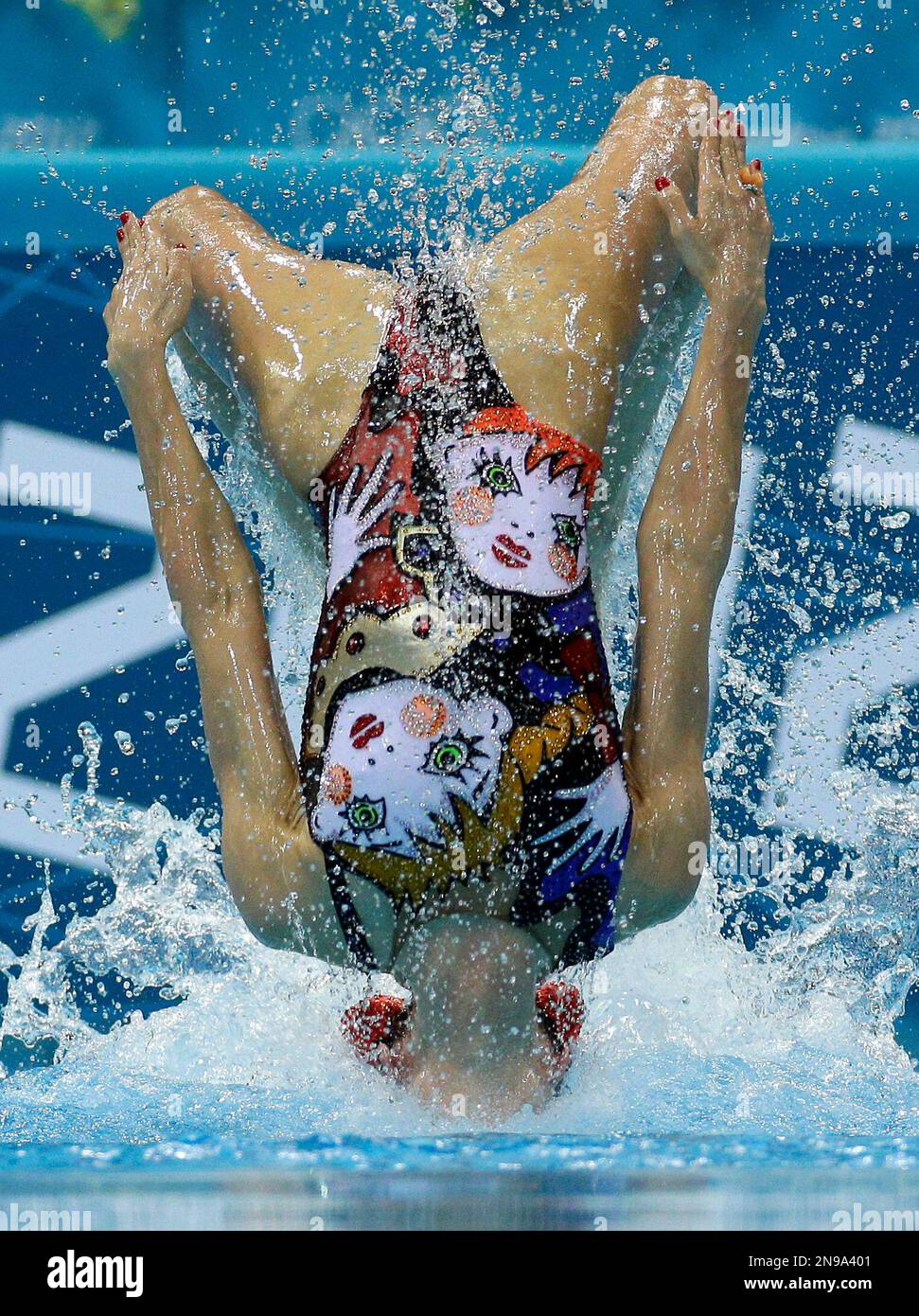 Natalia Ishchenko and Svetlana Romashina from Russia compete during the ...