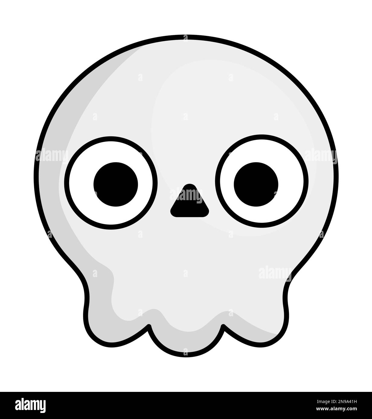 Vector kawaii human skull. Cute smiling Halloween character for kids ...