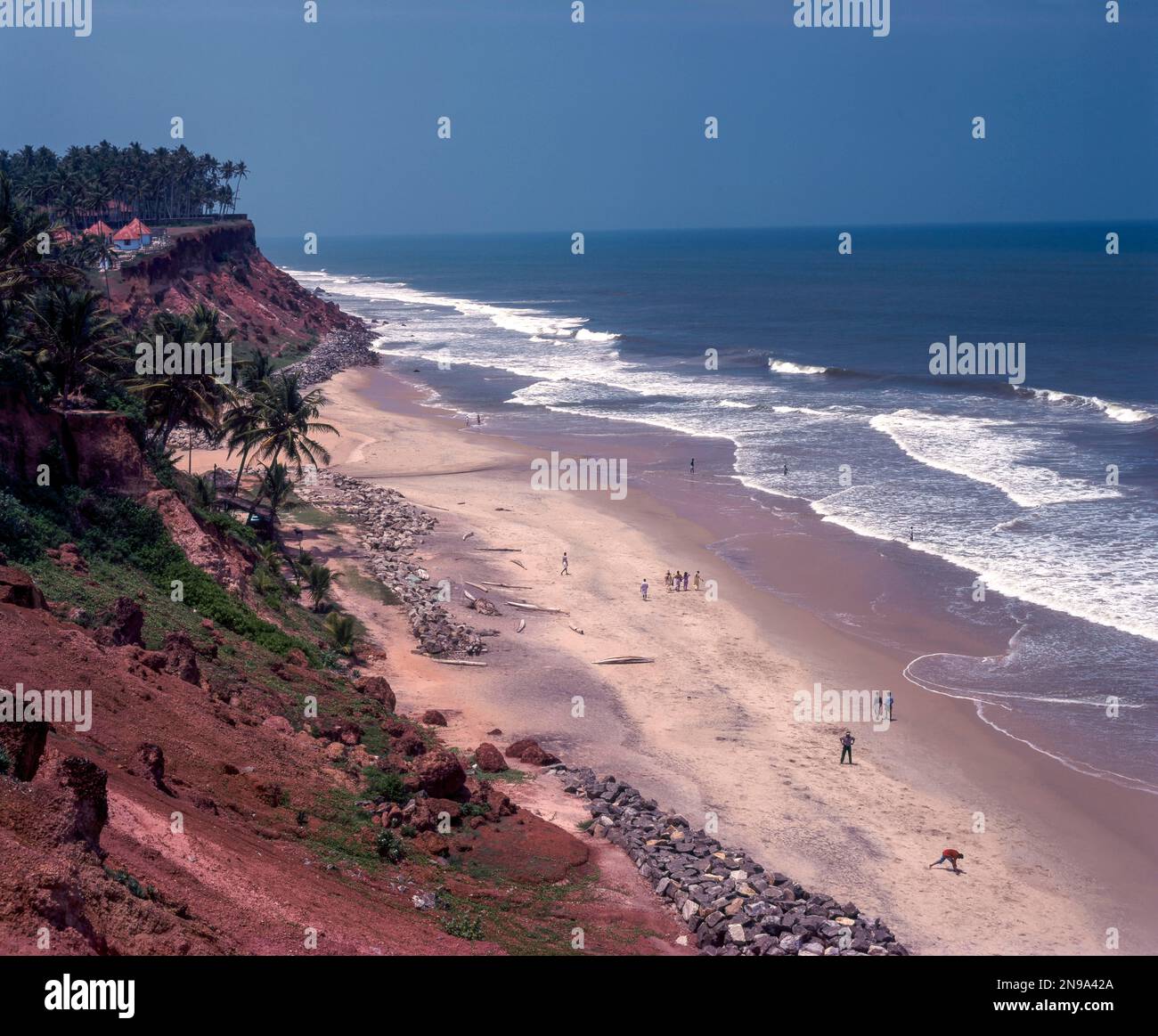 Varkala beach slanting to Arabian sea, kerala, India, Asia Stock Photo ...