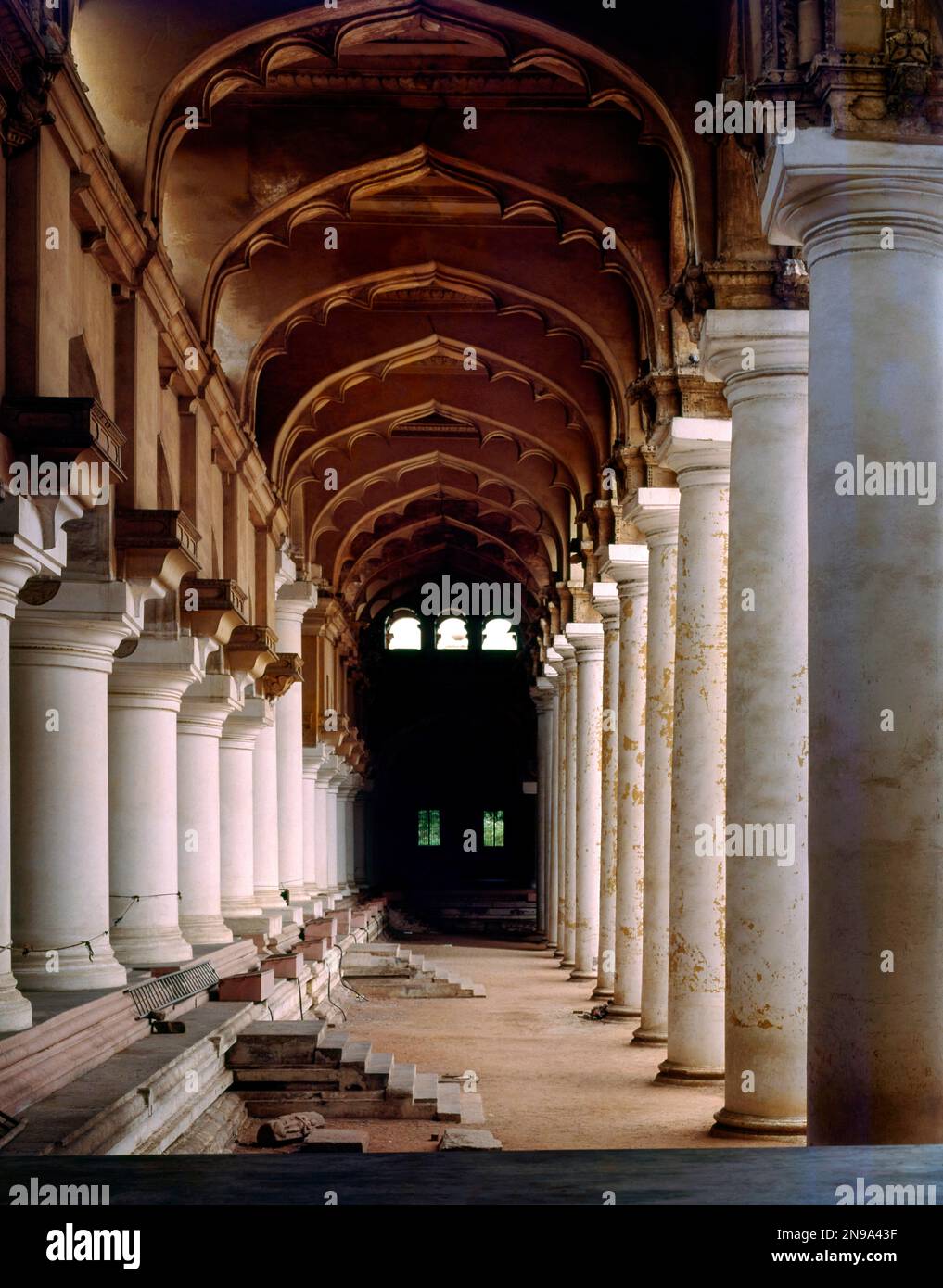 A view of the Colonnade of massive pillars in the Darbar hall of ...