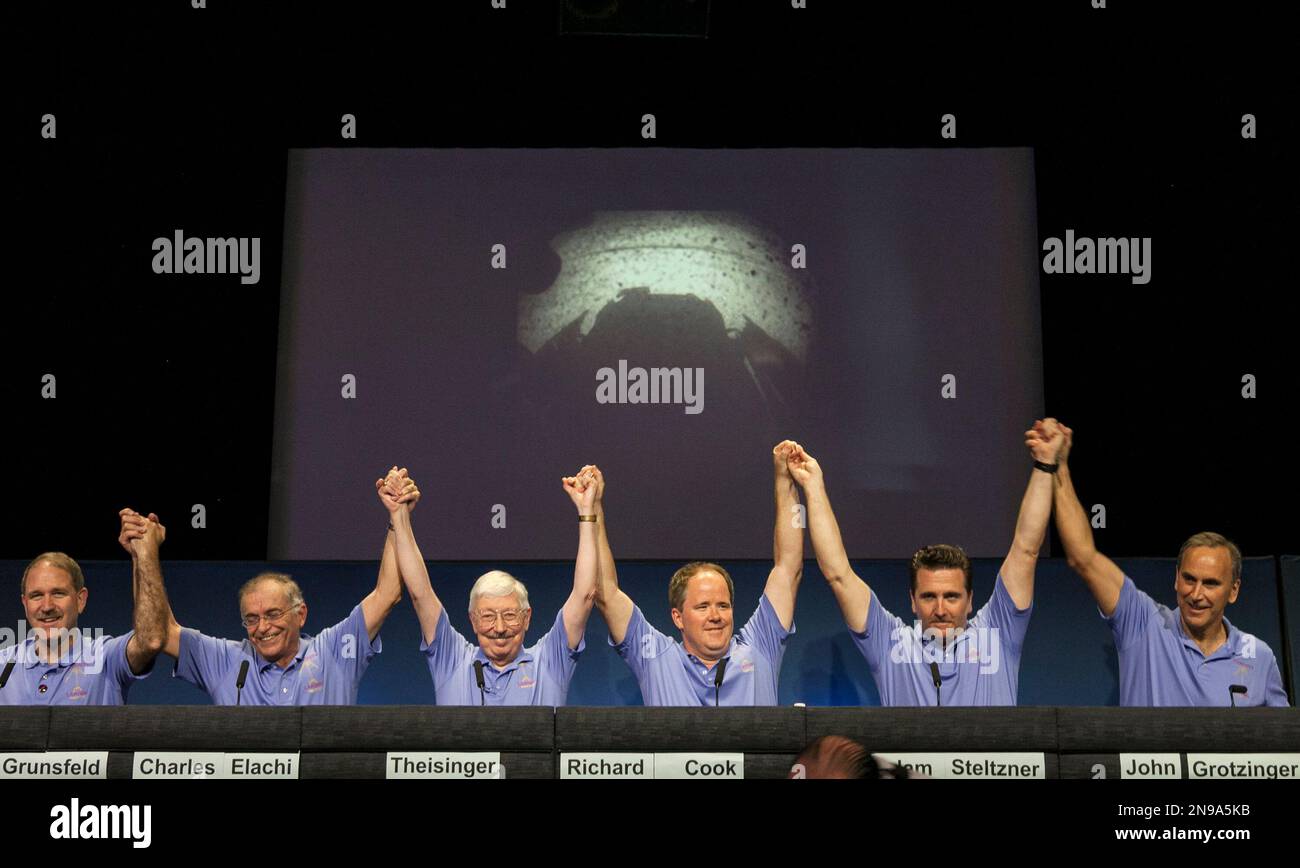 Mars Science Laboratory Curiosity members from left: John Grunsfeld ...