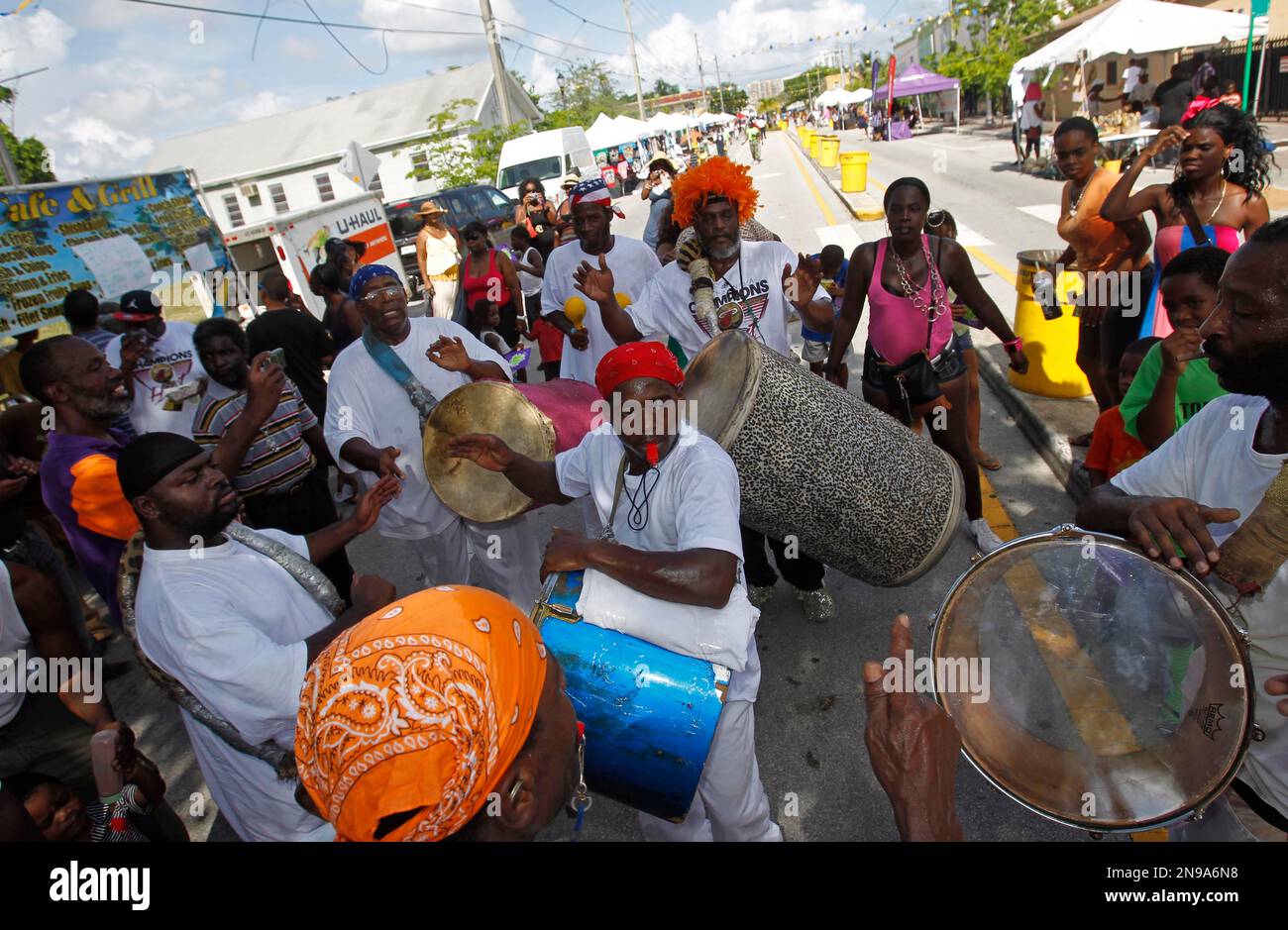 The Overtown Junkanoo band, performs during the annual Miami/Bahamas ...