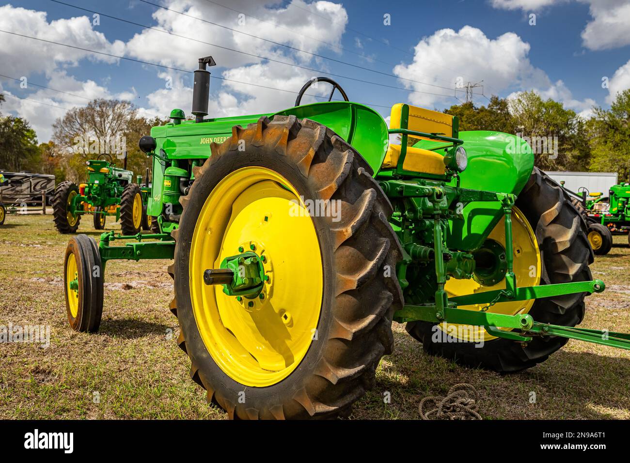 Fort Meade, FL - February 22, 2022: Low perspective rear corner view of ...