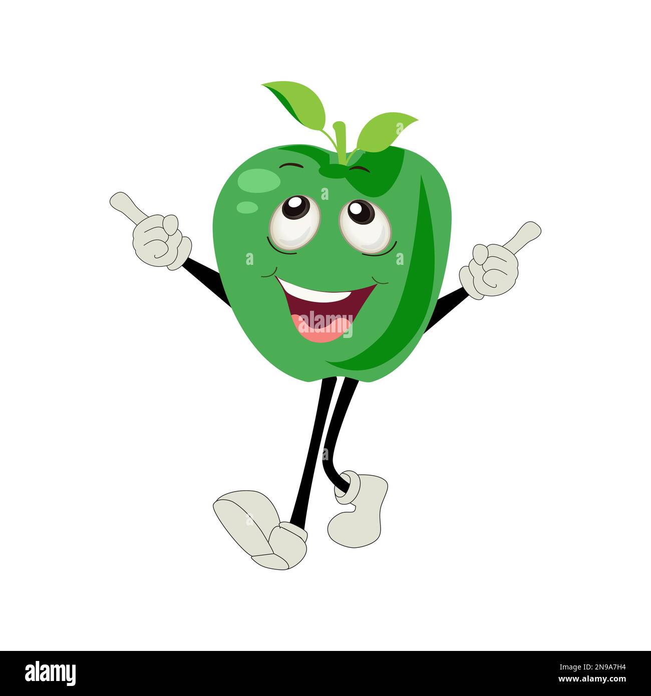 Apple Cartoon character Illustration of a Happy Apple Character. Red ...