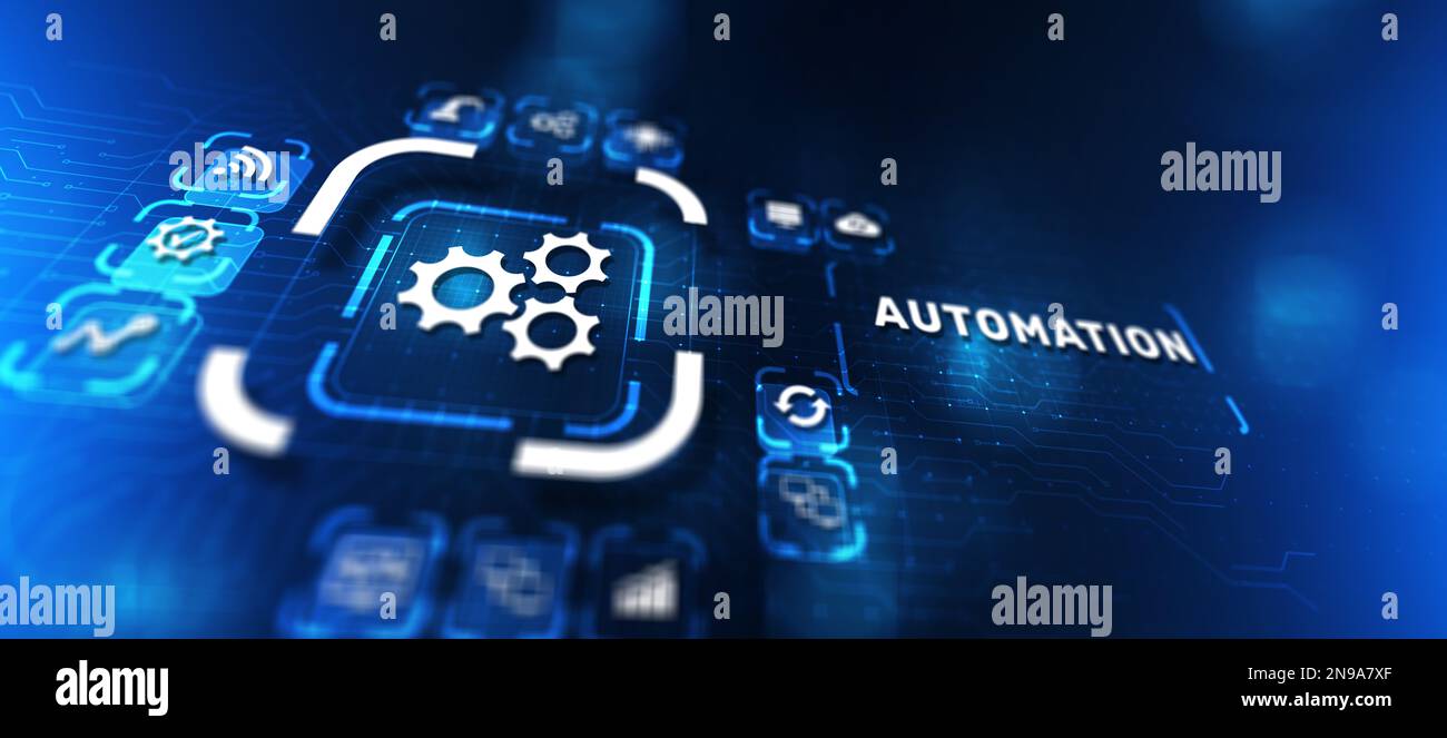 Automation Work flow business process optimisation smart industry modern manufacturing concept ...