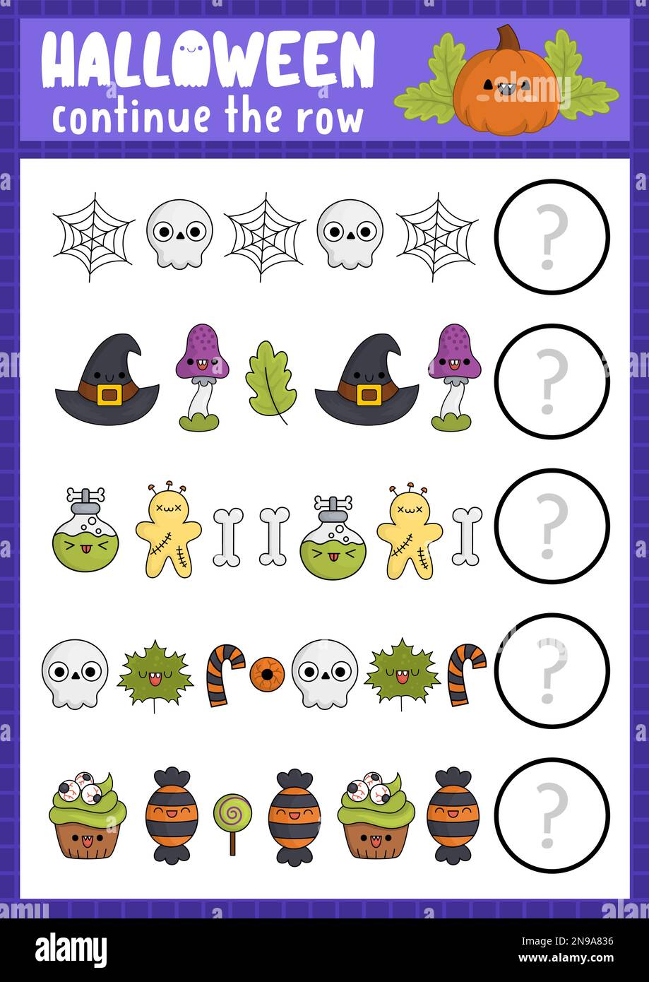 What comes next. Halloween matching activity for preschool children ...