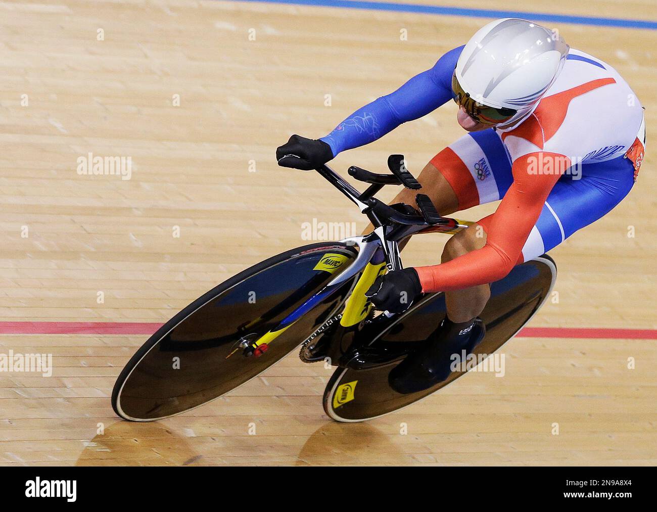 France's Bryan Coquard races to the silver medal, during the track ...