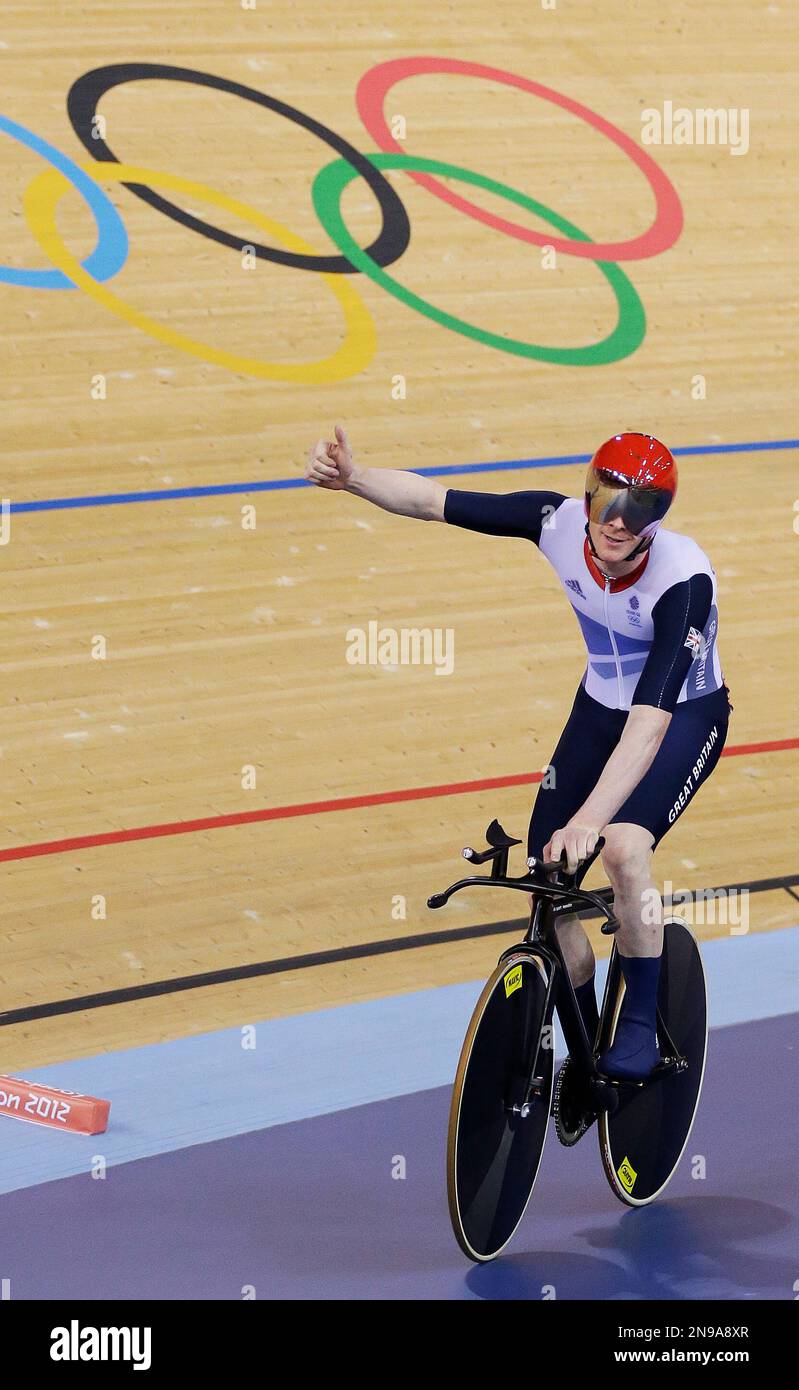 Britain's Edward Clancy celebrates after clinching the bronze medal in ...