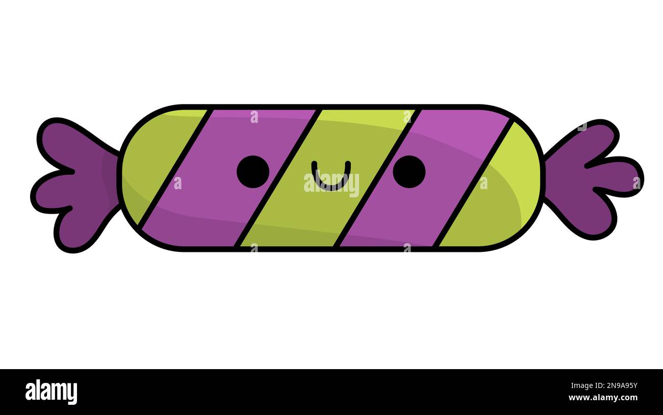 Vector kawaii sweet. Cute smiling Halloween character for kids. Funny ...