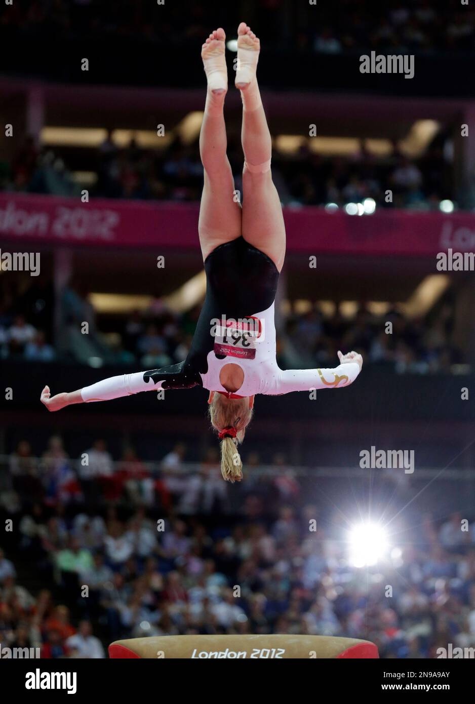 German gymnast Janine Berger performs during the artistic gymnastics ...