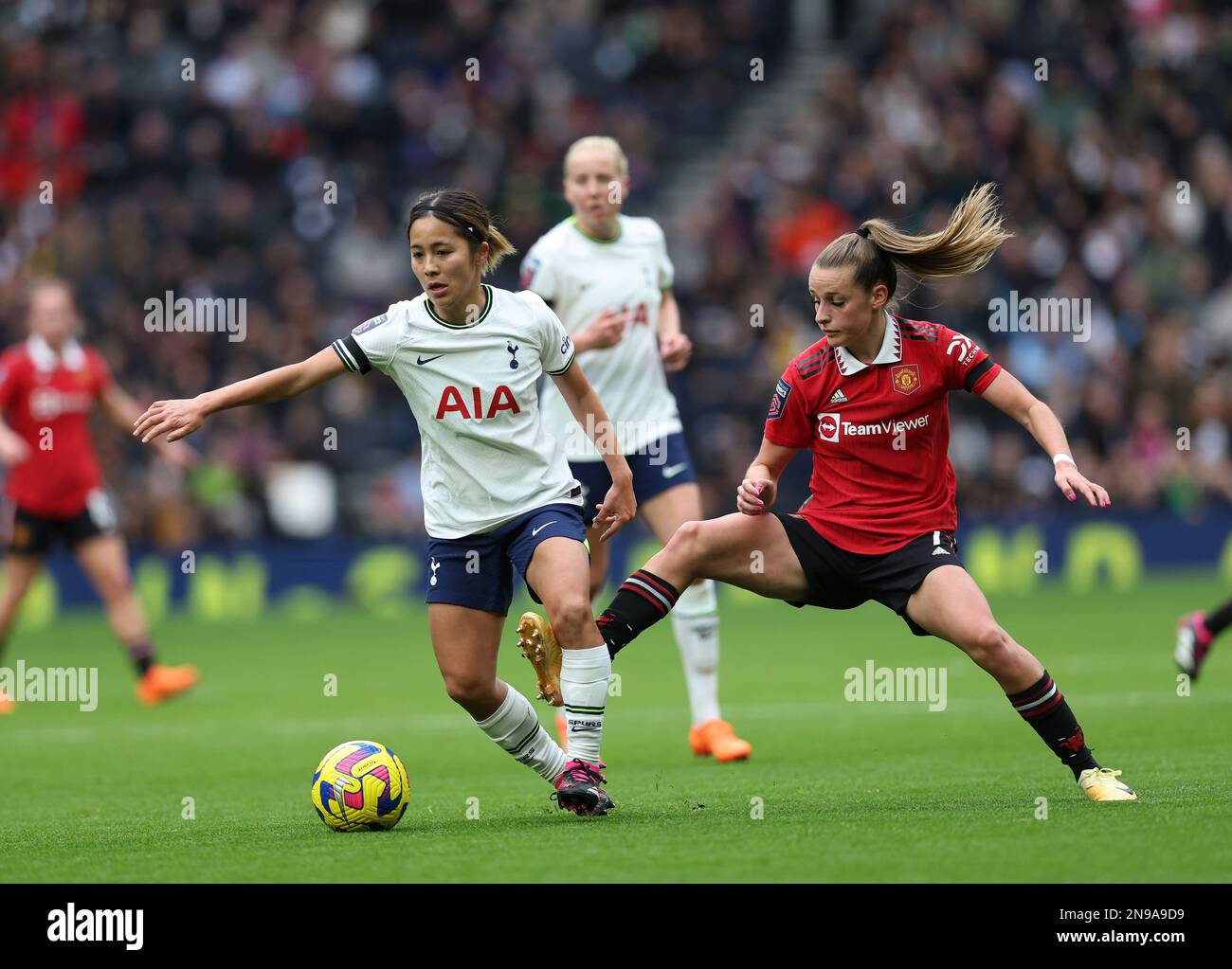 London, England, 12th February 2023. Mana Iwabuchii of Spurs women with ...