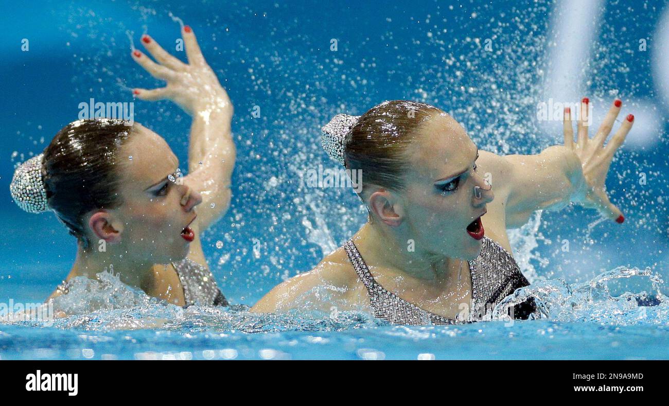 Natalia Ishchenko and Svetlana Romashina from Russia compete during the ...