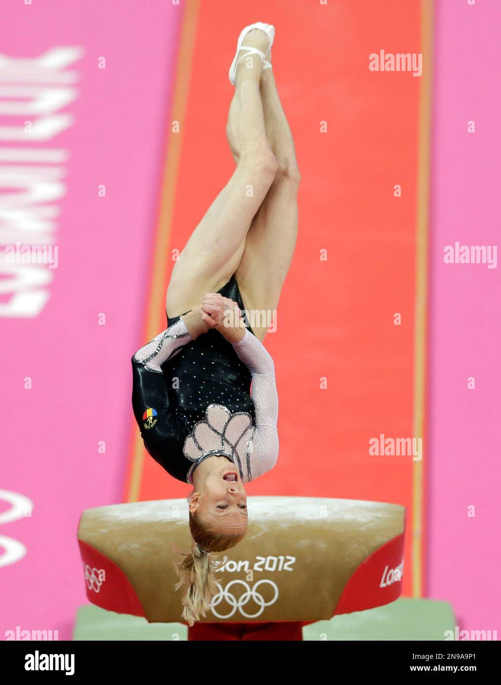 Romania's gymnast Sandra Raluca Izbasa performs during the artistic ...