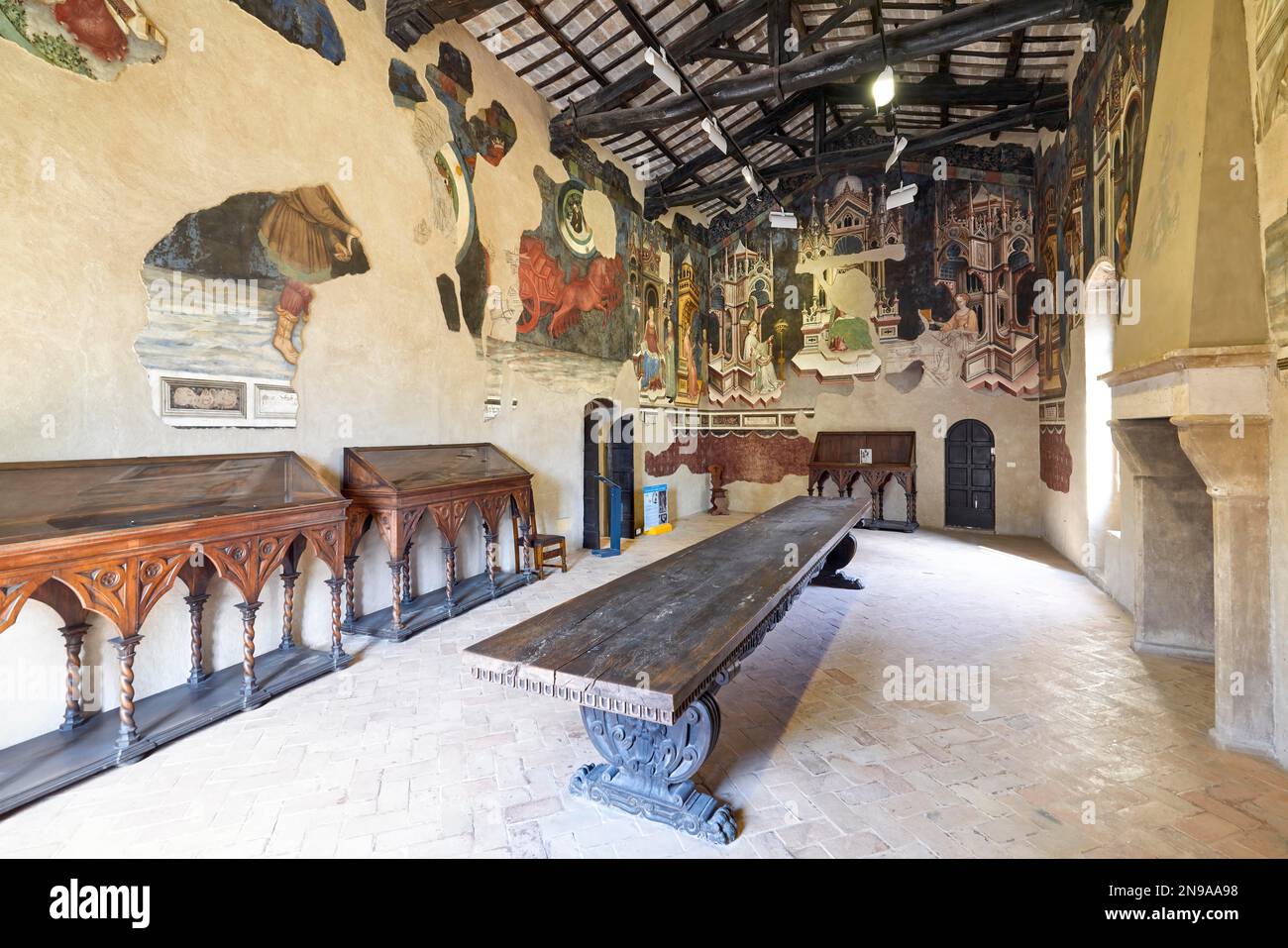 Foligno Umbria Italy. Frescoes at Trinci Palace (Palazzo Trinci), a ...