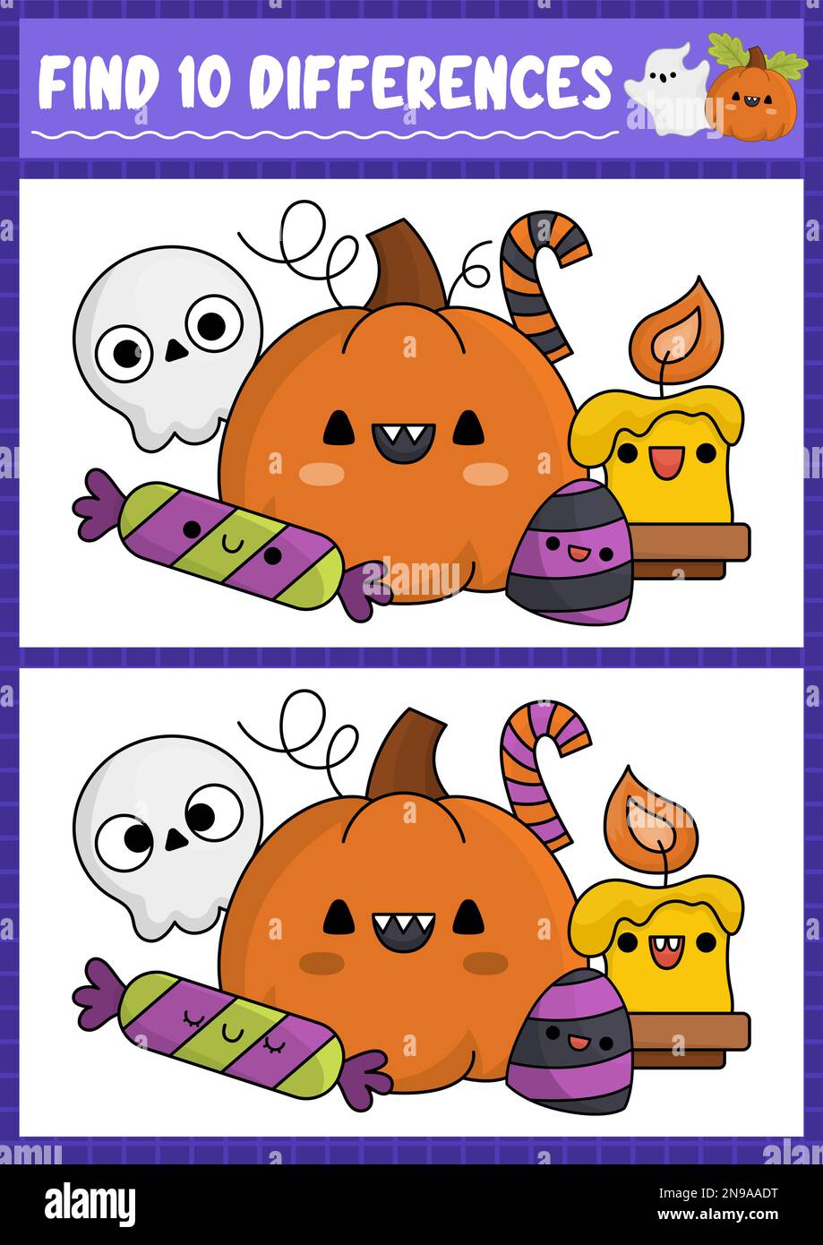 Spot the difference puzzle halloween hi-res stock photography and ...