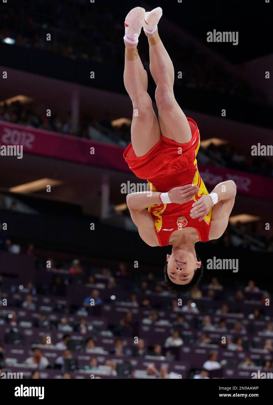 Chinese gymnast Zou Kai performs during the artistic gymnastics men's ...