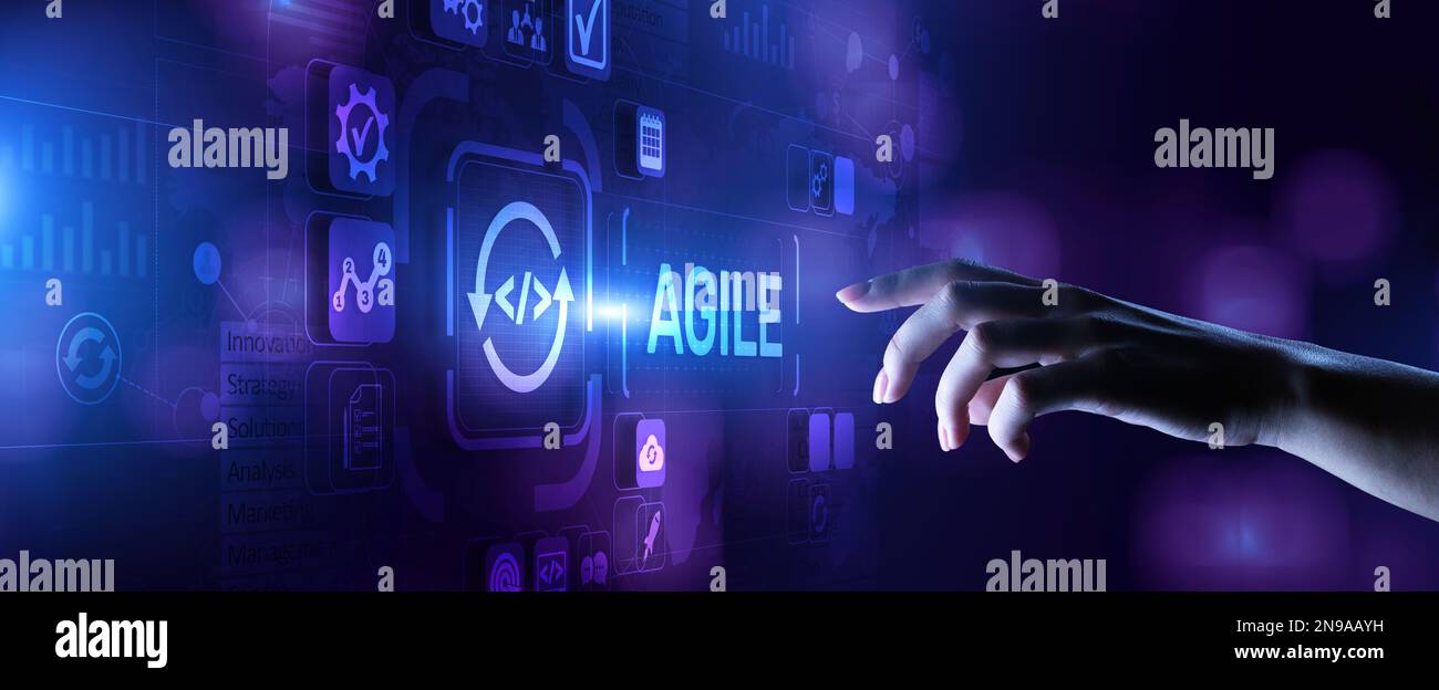 Agile flexible software development technique. Technology concept Stock ...