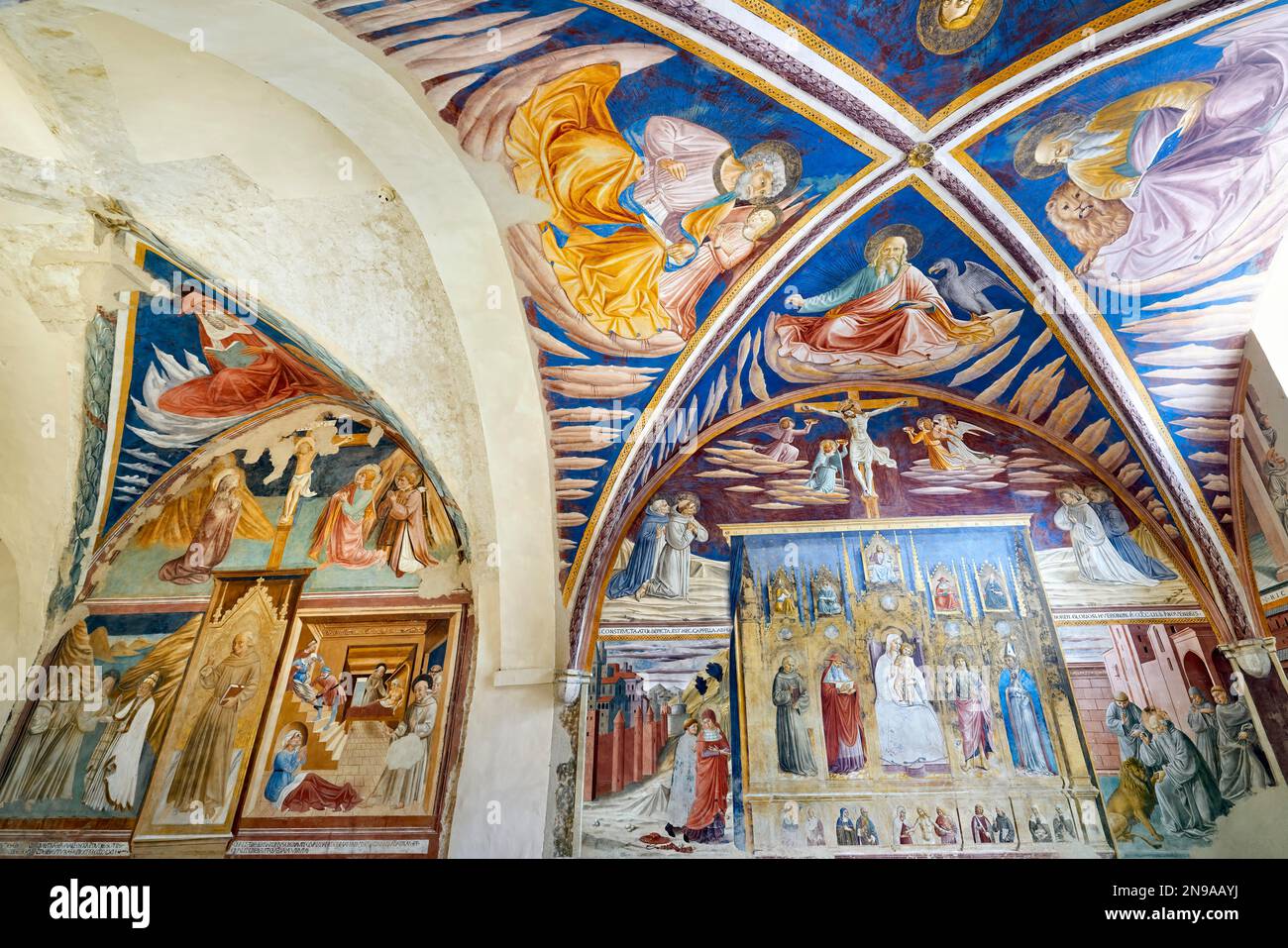 Montefalco Umbria Italy. San Francesco Church frescoed by Benozzo ...