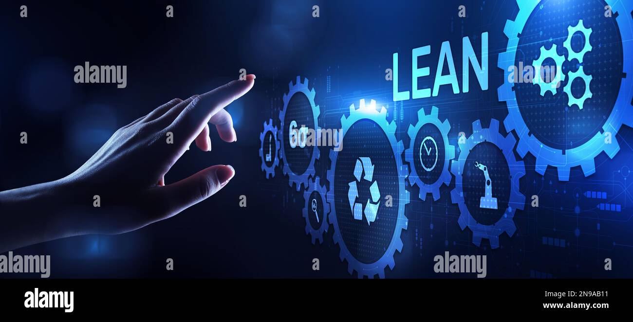 Lean manufacturing and software development methodology concept on ...