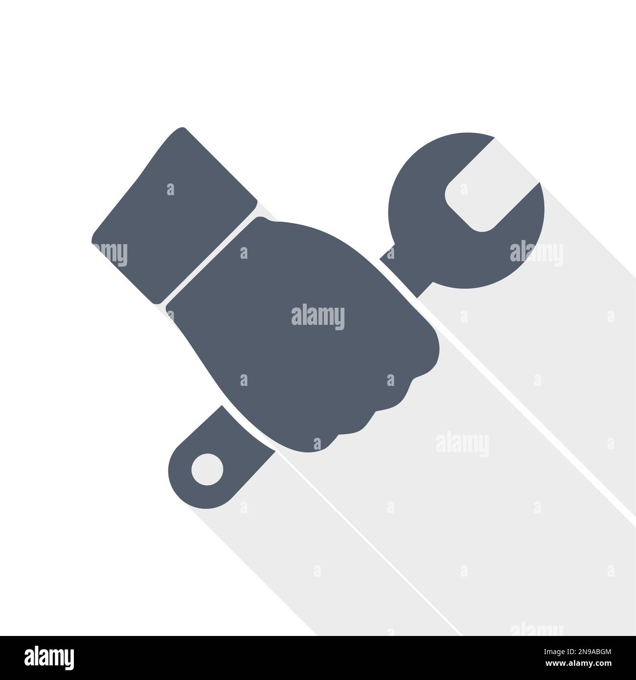 Spanner in hand vector icon, workshop concept flat design illustration ...