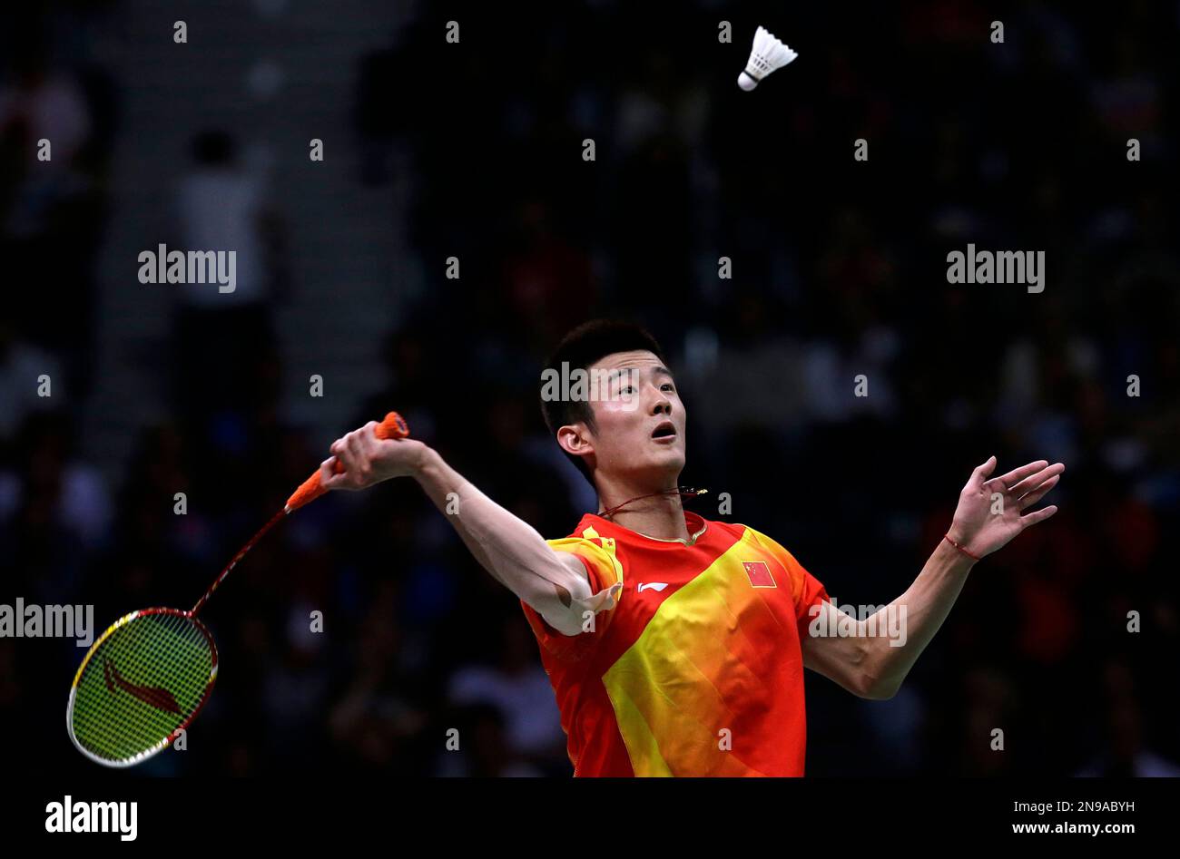 China's Chen Long plays against South Korea's Lee Hyun-il in the men's ...