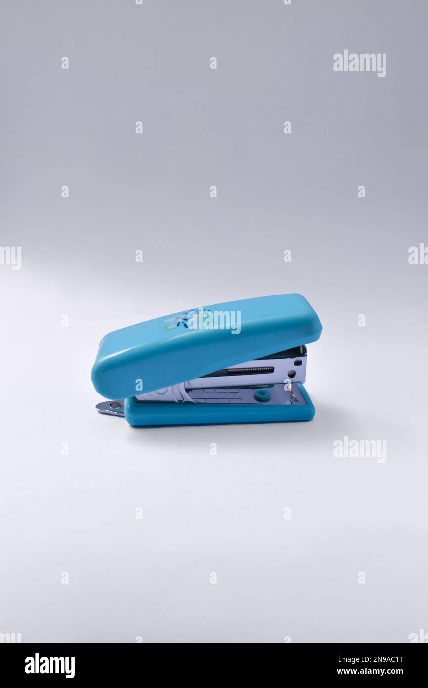 Office stationary Blue stapler isolated on white background Stock Photo ...