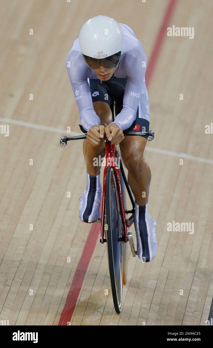 Hong Kong's Choi Ki Ho competes in the track cycling men's omnium ...