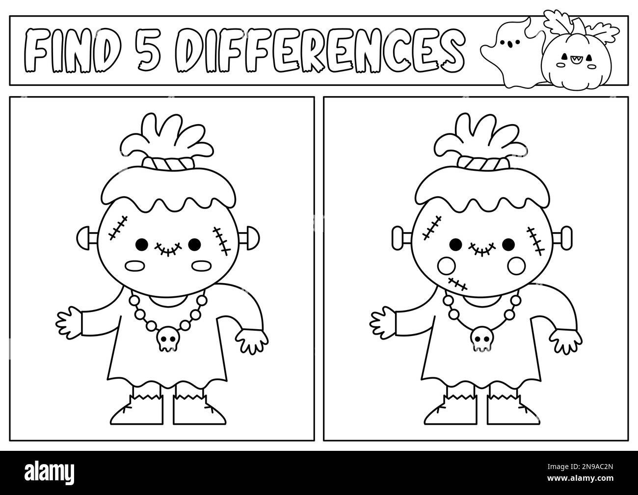 Spot the difference puzzle Black and White Stock Photos & Images - Alamy