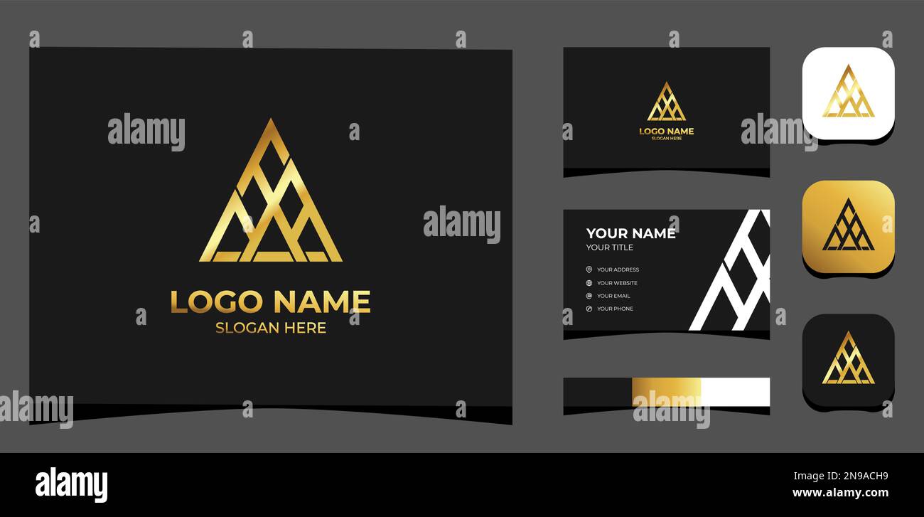 Template Logo Creative Initial T N A in Triangle shape and gold concept ...