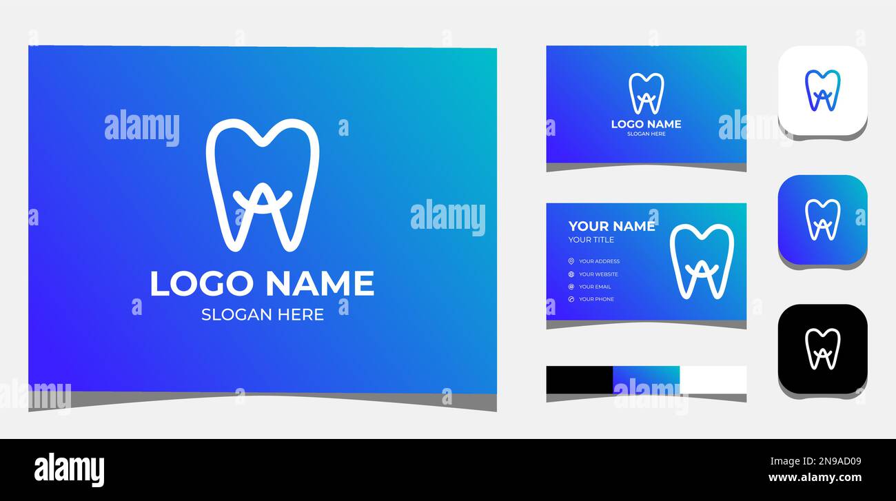 Template Logo Creative Initial letter A in Tooth shape, Logo Dental or ...