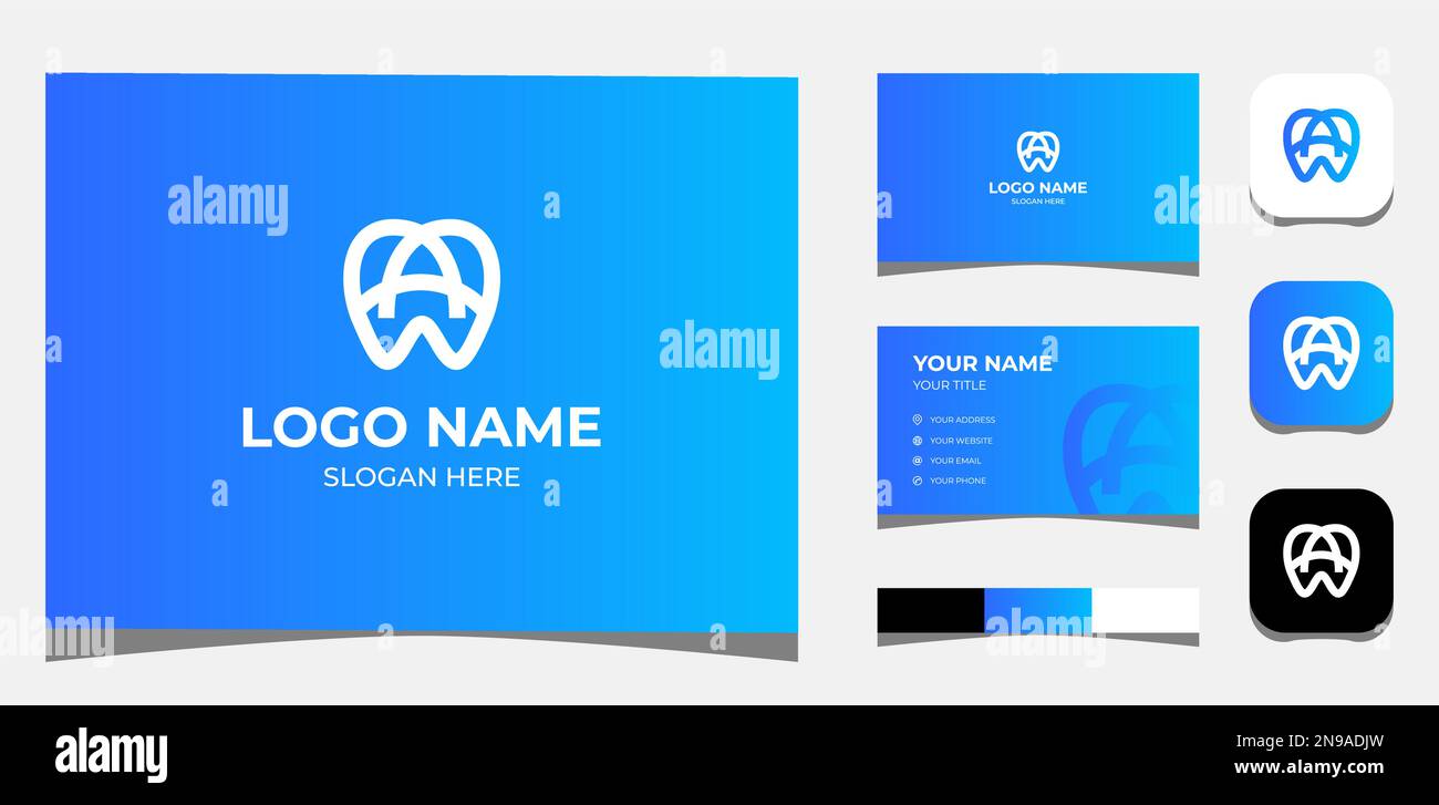 Template Logo Creative Initial letter A in Tooth shape, Logo Dental or ...
