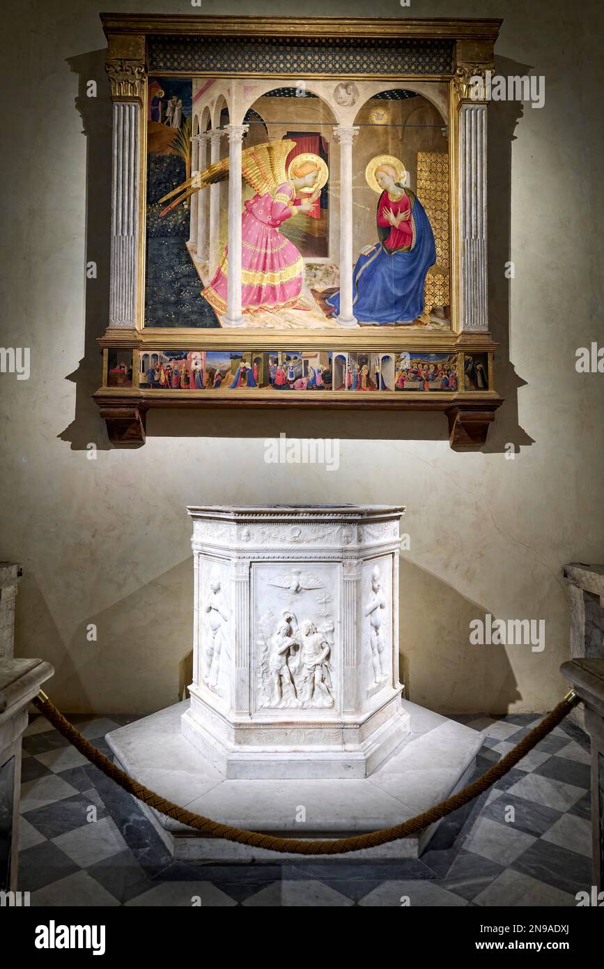 Cortona Arezzo Tuscany Italy. The Annunciation of Cortona is a panel ...