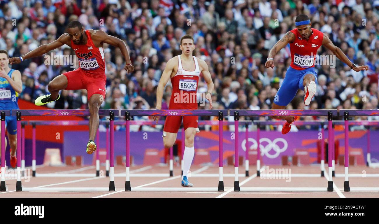 From left, United States' Angelo Taylor, Serbia's Emir Bekric and ...