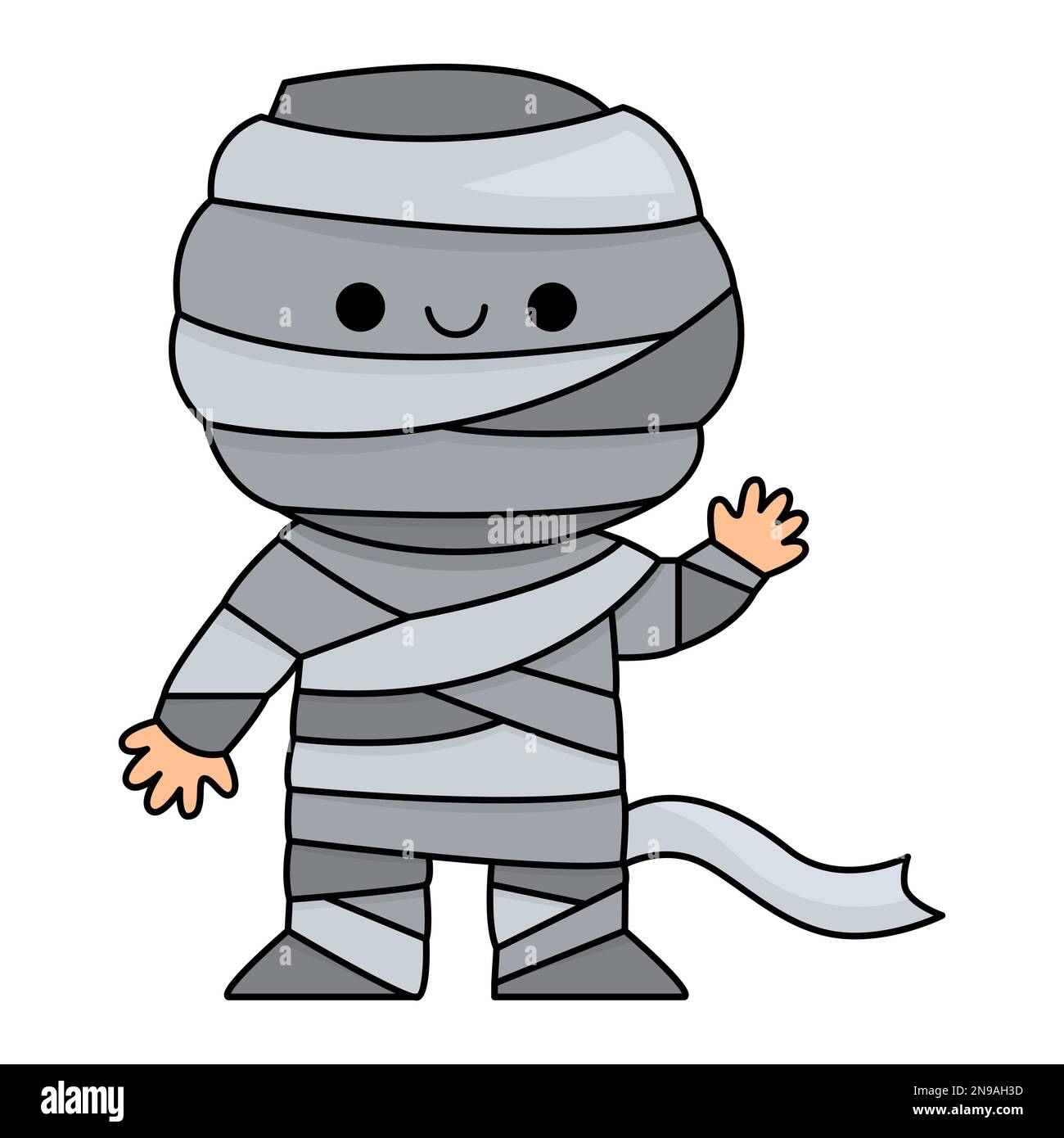 Vector kawaii mummy. Cute smiling Halloween character for kids. Funny ...