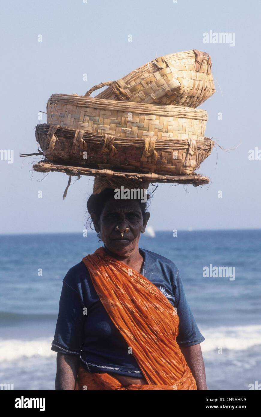Fisher woman, Bheemunipatnam, Andhra Pradesh, India Stock Photo - Alamy
