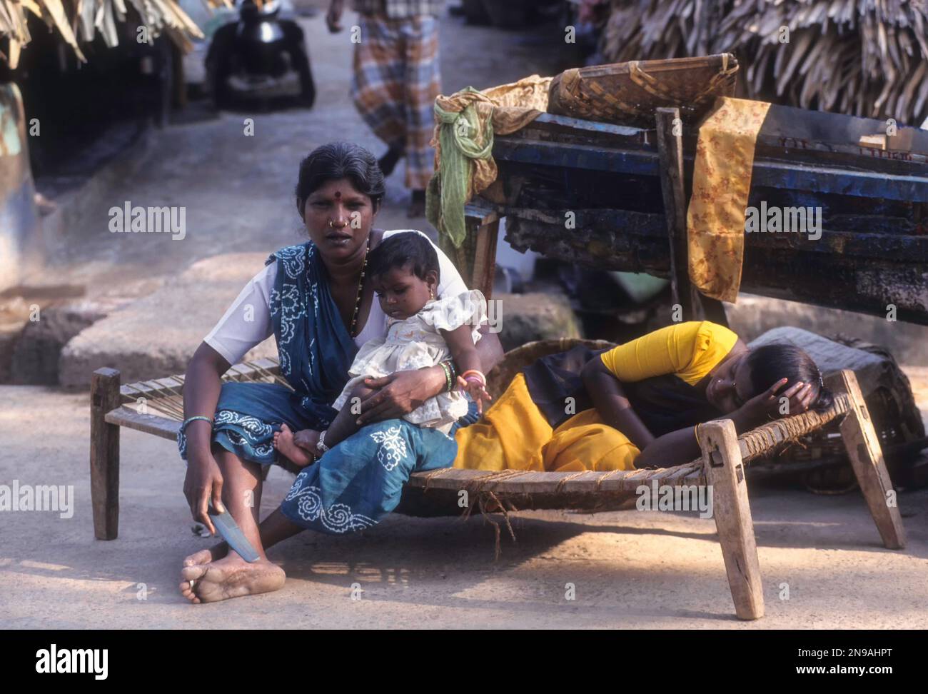 Fishermen colony at Visakhapatnam, Vizag, Andhra Pradesh, India Stock ...