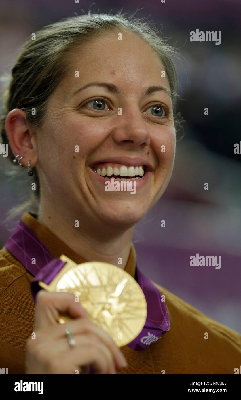 United States of America's Jamie Lynn Gray displays her gold medal ...