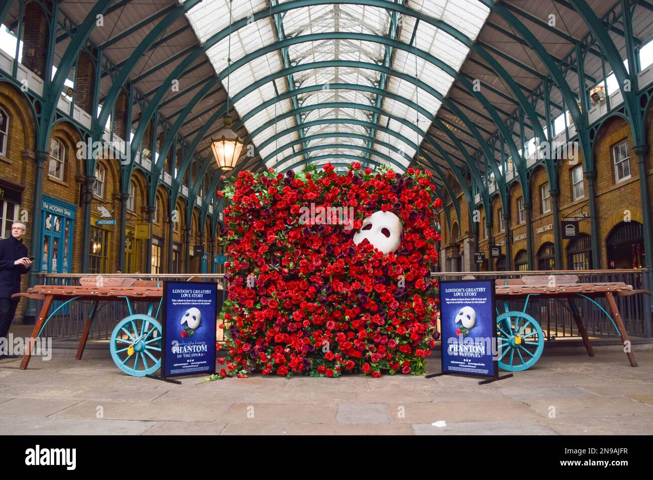 'The Phantom Of The Opera' red rose flower installation is seen in ...