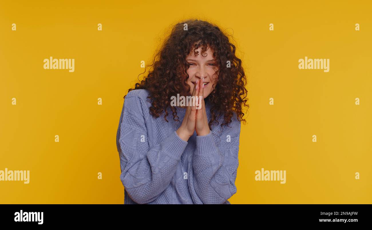 Sneaky Cunning Curly Haired Woman With Tricky Face Gesticulating And Scheming Evil Plan