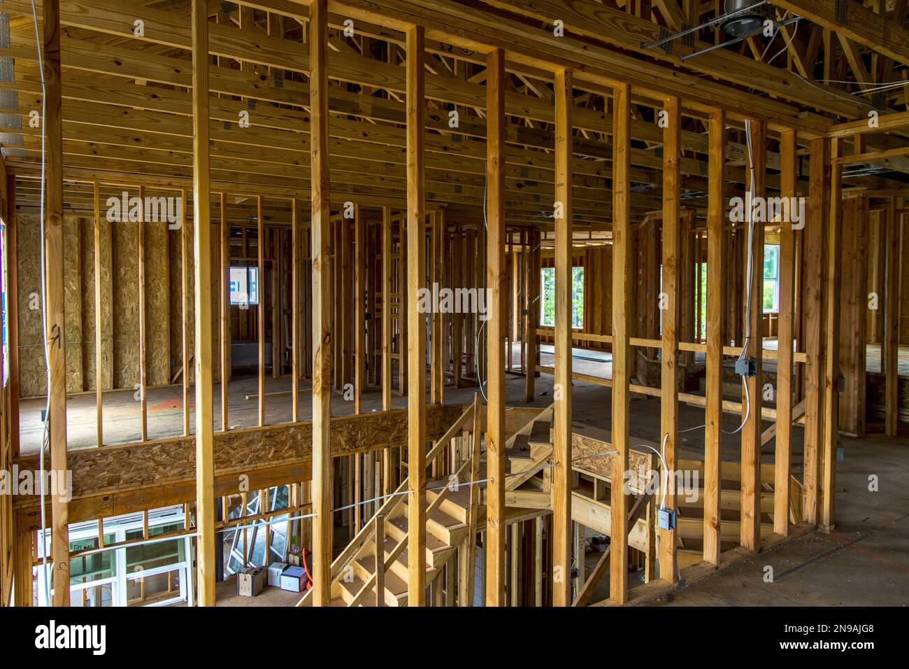 An unfinished home interior during remodeling process Stock Photo - Alamy