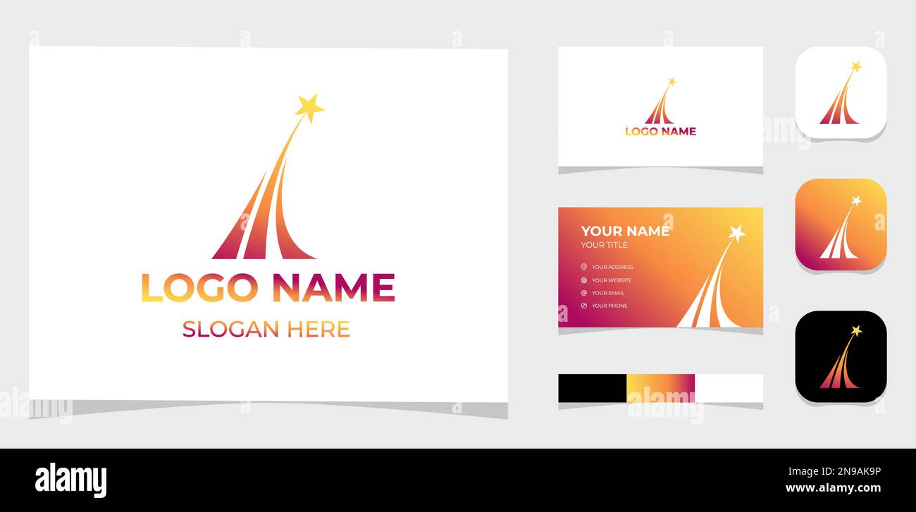 Template Logo Creative Rising star, Rise shape and star concept ...