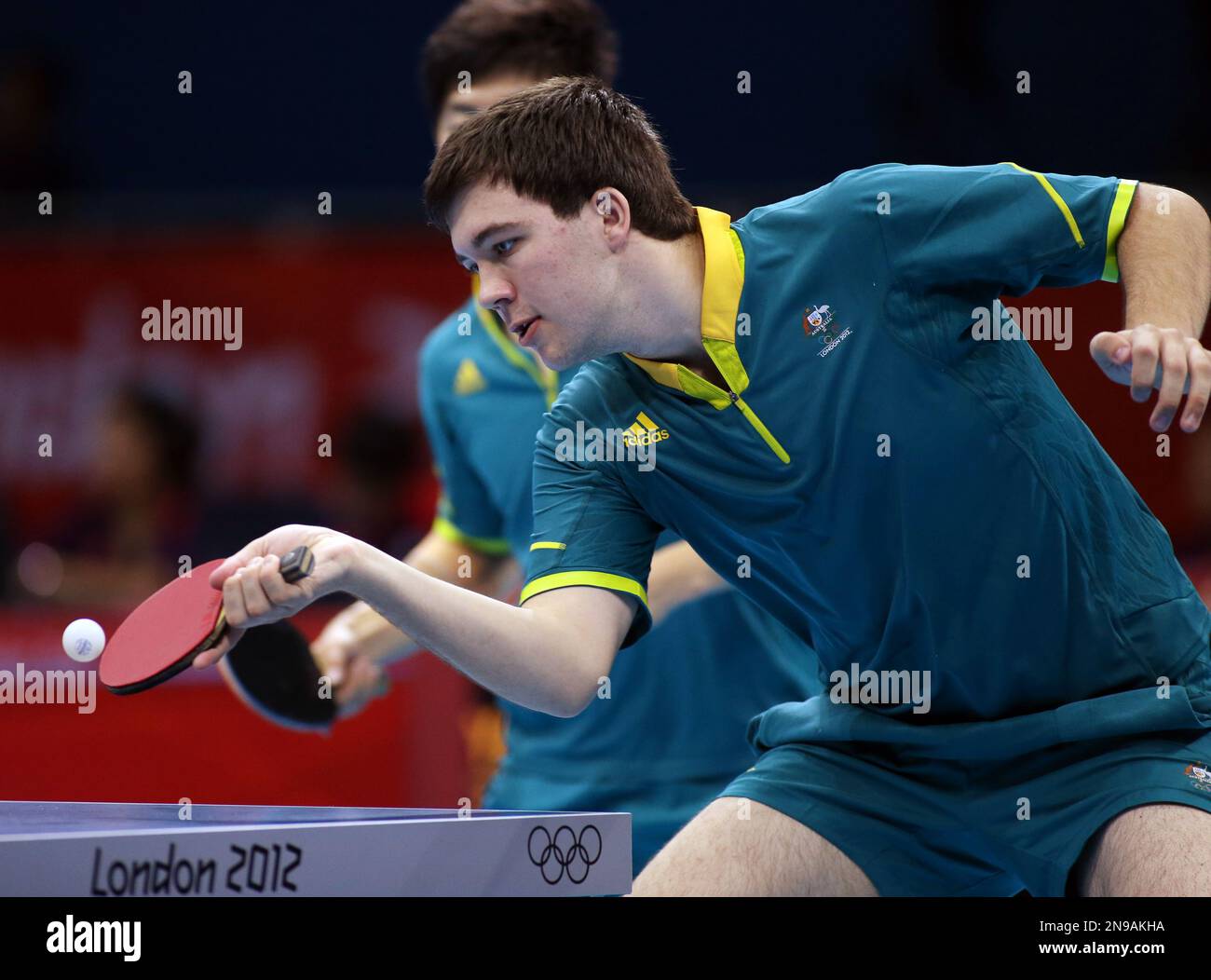 Robert Frank, foreground, and Justin Han of Australia compete against ...